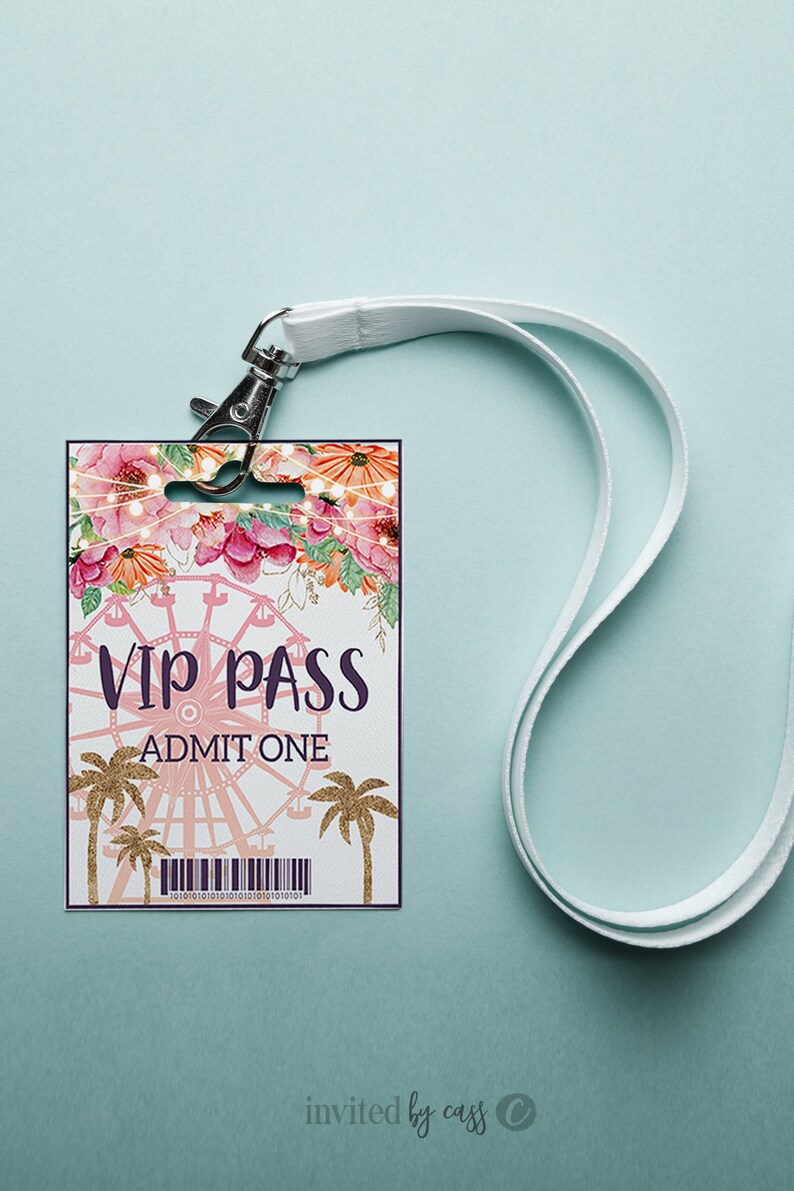 Editable Festival VIP Card Floral Girls Music Festival - Etsy