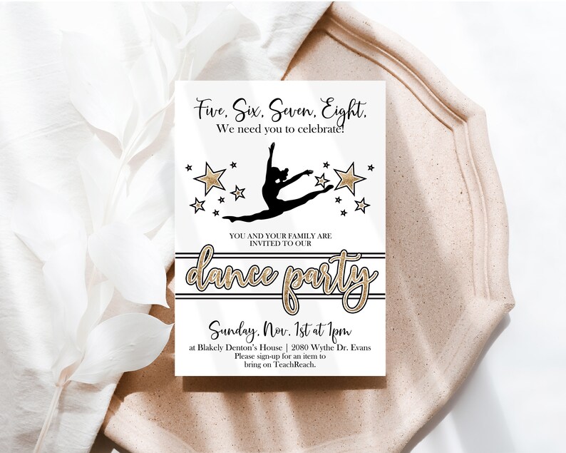 Dance Birthday Invitation Dance Team Party Editable Dancer - Etsy