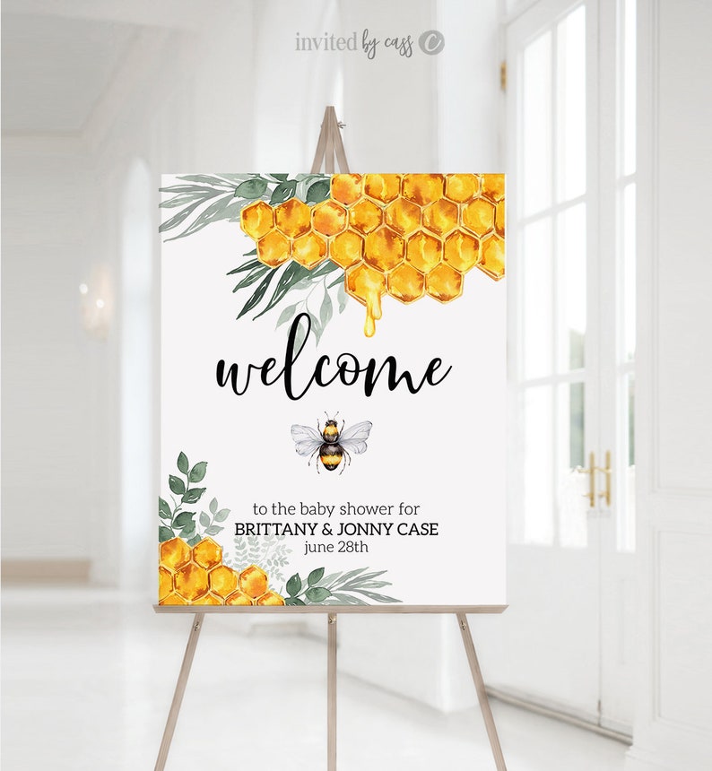 Bumble Bee Baby Shower Welcome Sign Baby Shower Welcome - Etsy