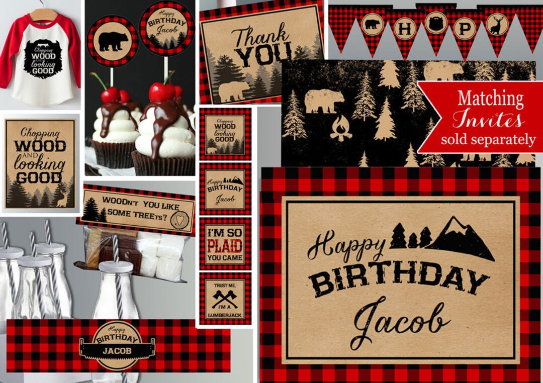 Lumberjack 1st Birthday Party Buffalo Plaid 2nd, 3rd Any Age Lumberjack ...