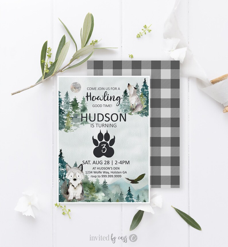 Wolf Party Invites | First Birthday, Second, Third | Howling Good Time ...