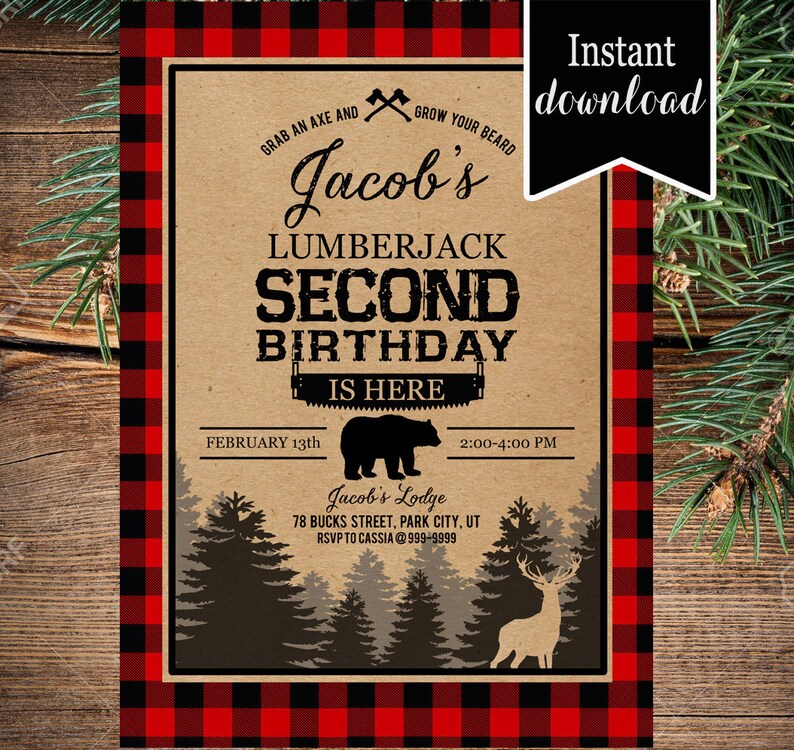 Lumberjack First Birthday - Buffalo Plaid - Lumberjack Birthday ...