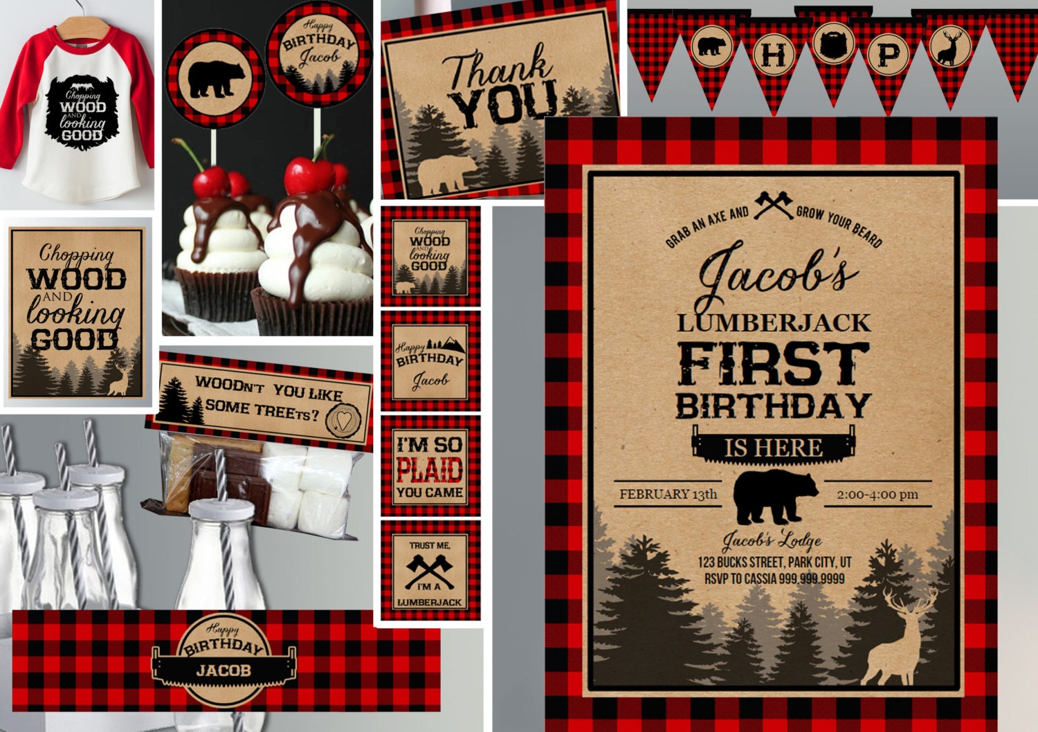 Lumberjack First Birthday - Buffalo Plaid - Lumberjack Birthday ...