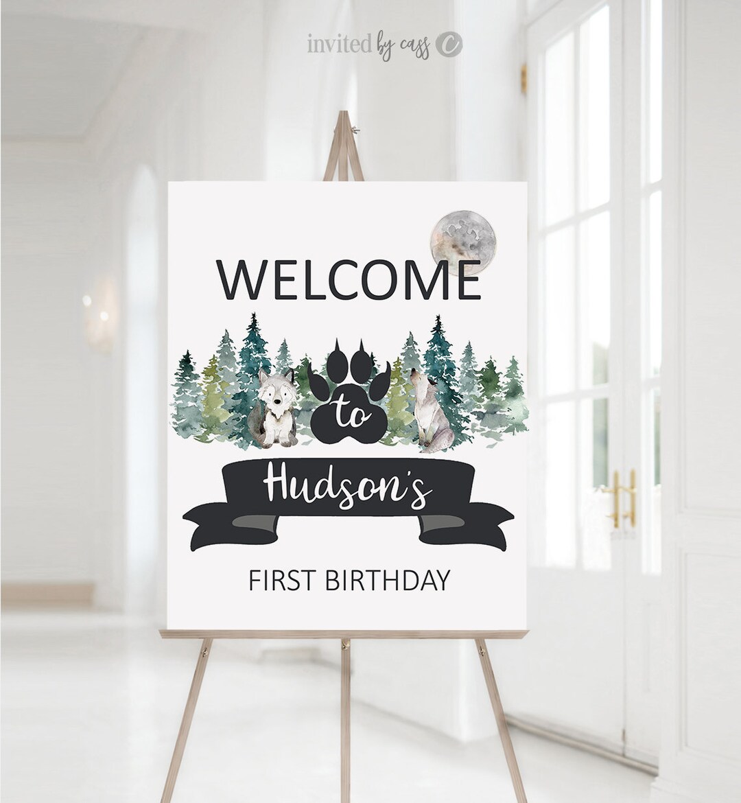 EDITABLE Welcome Sign, Poster, Howling Good Time Wolf Boys First ...