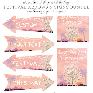 Ferris Wheel Festival Arrows Sign: Custom DIY Decor (digital Download ...