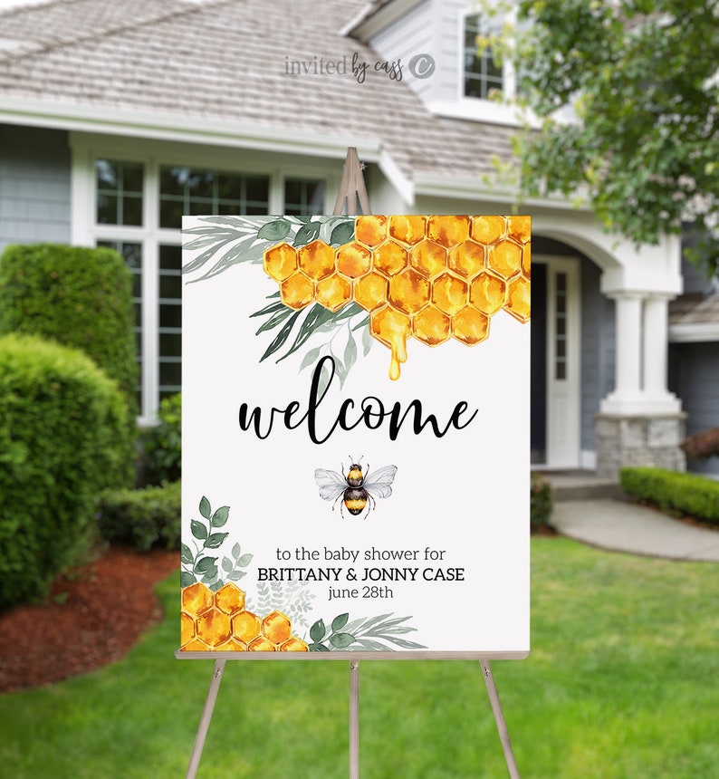 Bumble Bee Baby Shower Welcome Sign Baby Shower Welcome - Etsy