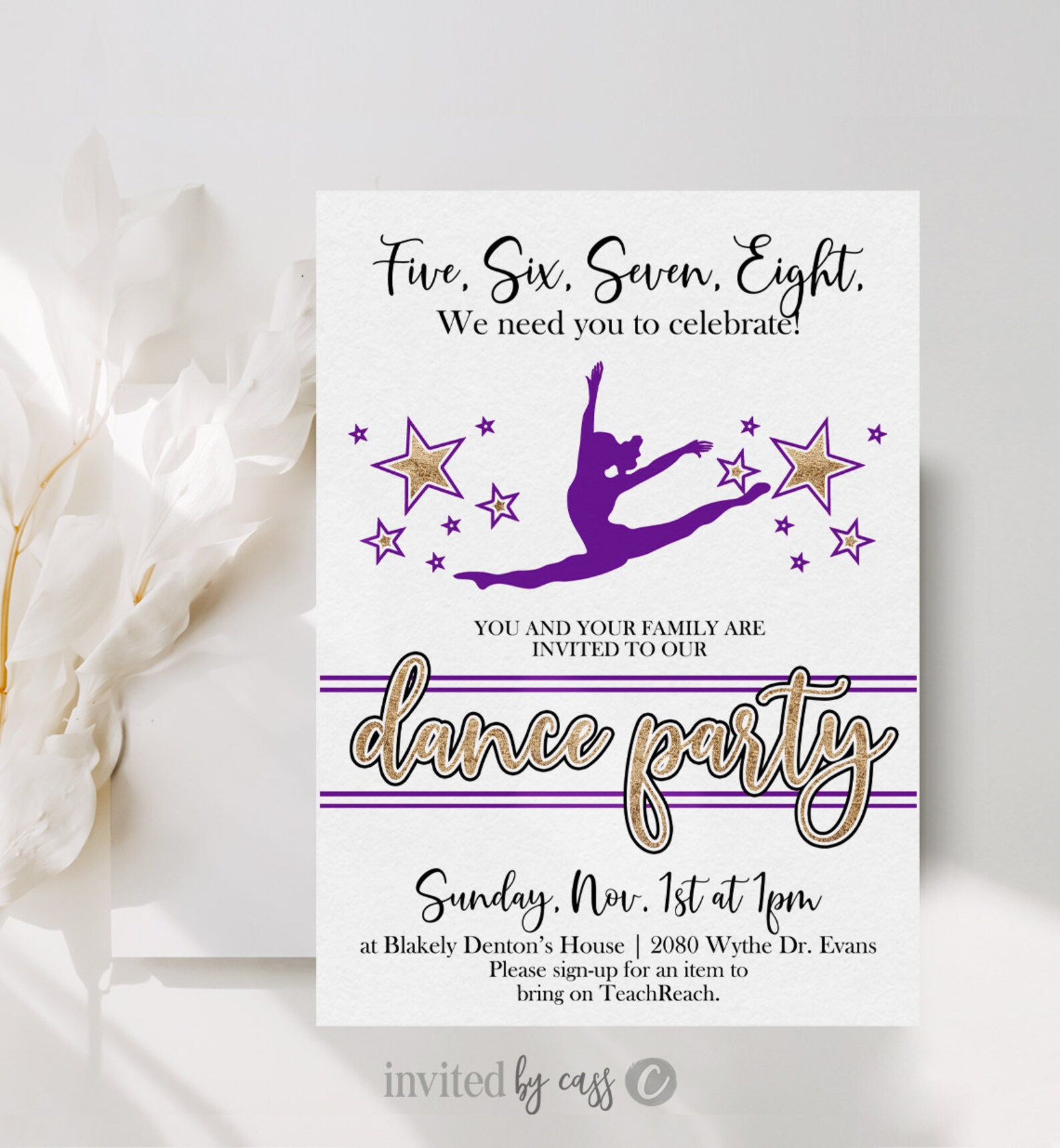 Dance Birthday Invitation Dance Team Party Editable Dancer - Etsy