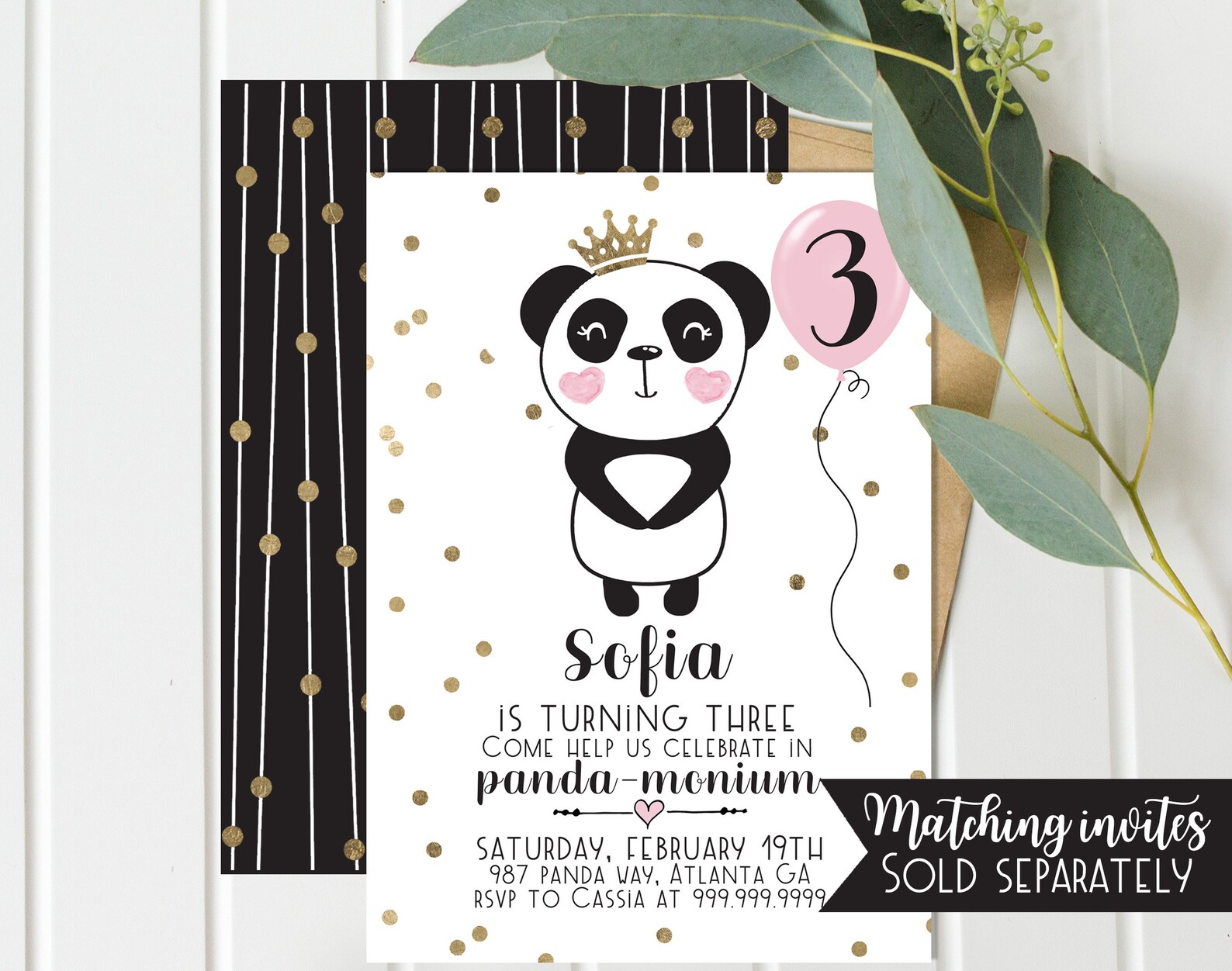 Panda Party Bundle Pink Panda Birthday Party Printable - Etsy