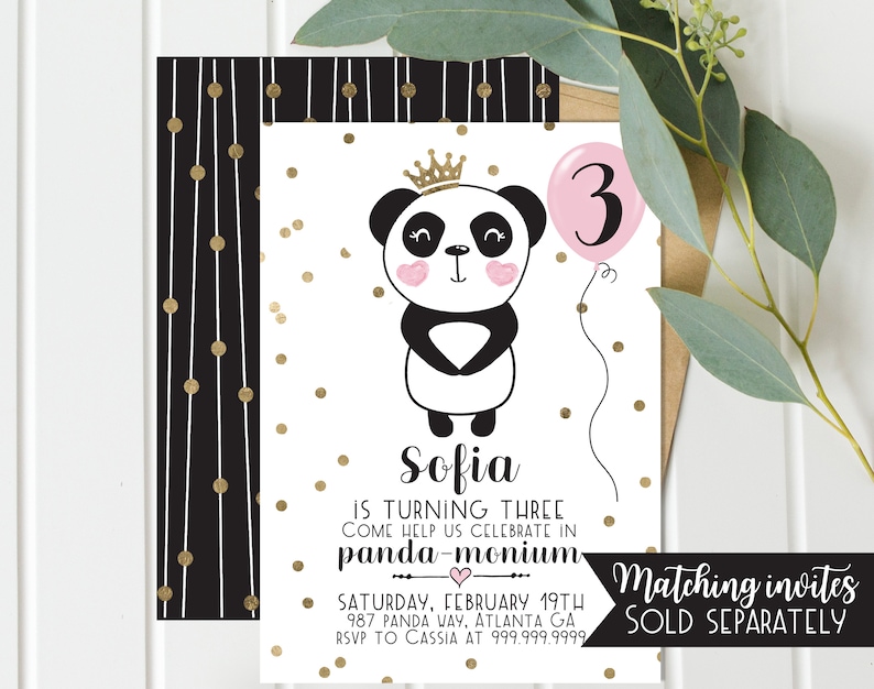 Panda Party Bundle Pink Panda Birthday Party Printable - Etsy