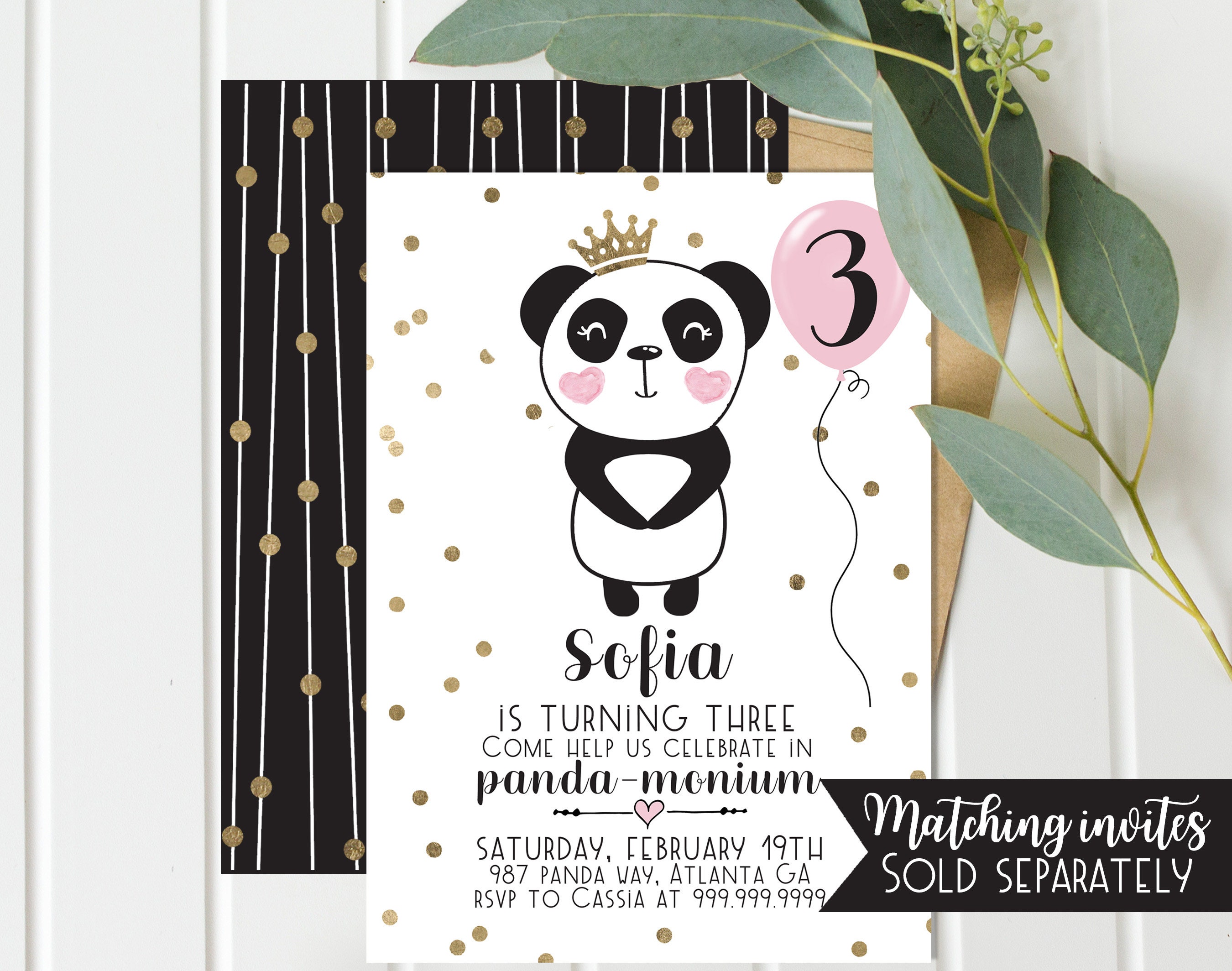 Panda Party Bundle Pink Panda Birthday Party Printable | Etsy
