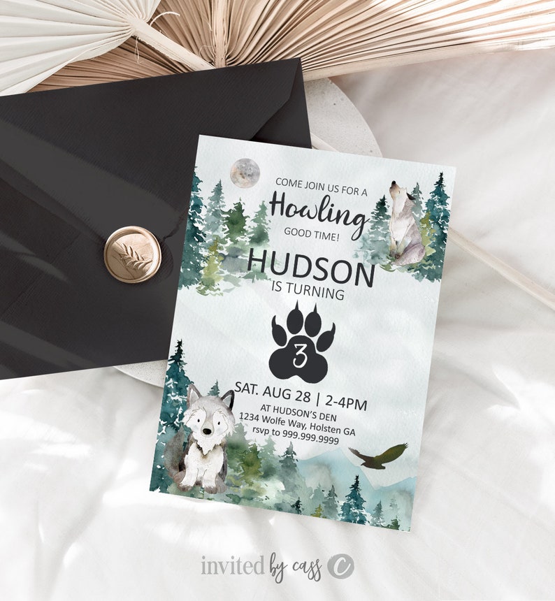 Wolf Party Invites | First Birthday, Second, Third | Howling Good Time ...