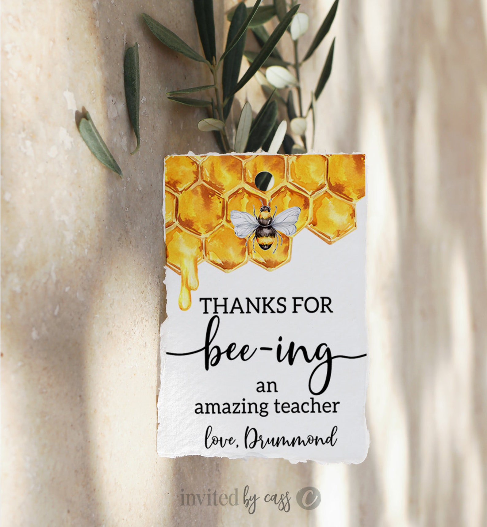 Teacher Appreciation Thank You for Bee-ing Amazing Sweet as | Etsy