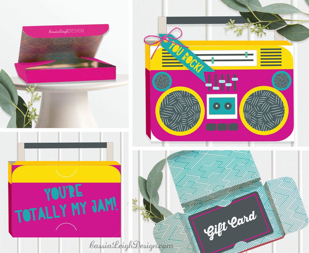 DIY 90's Retro Boombox Gift Card Holder - Instant Download & Print ...