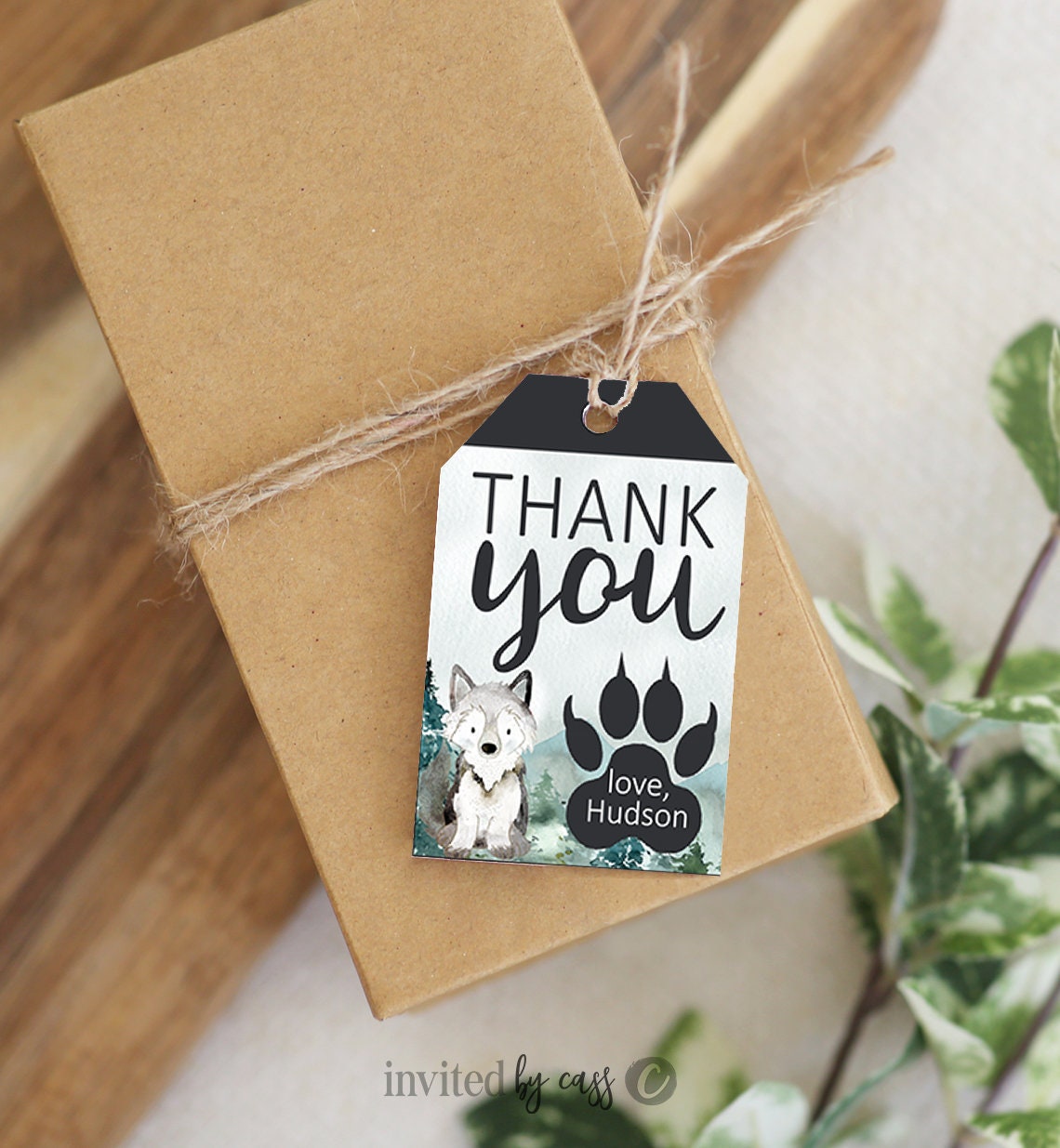 Wolf Party Favor Tags Thank You First Birthday Second - Etsy