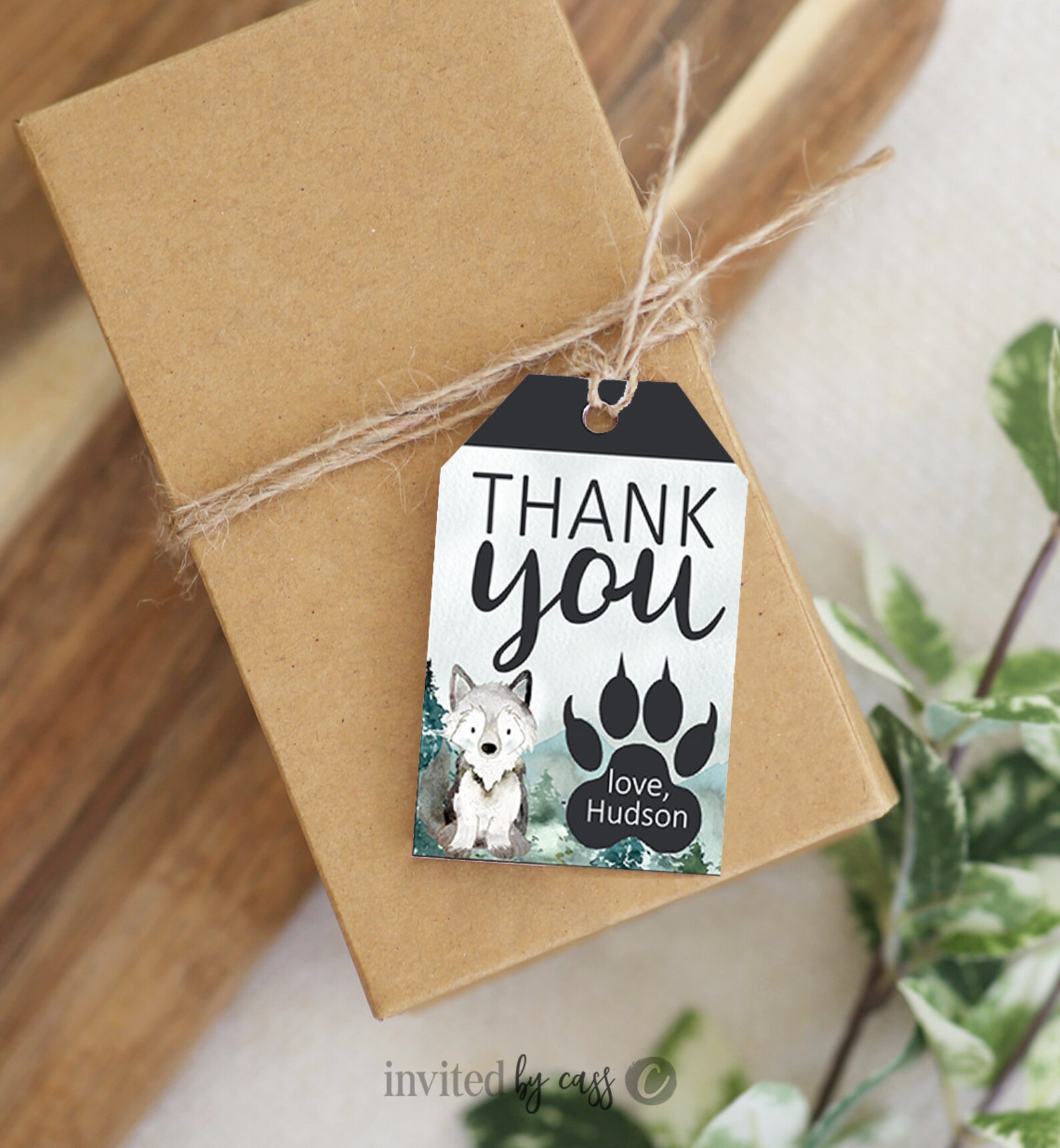 Wolf Party Favor Tags Thank You First Birthday Second - Etsy