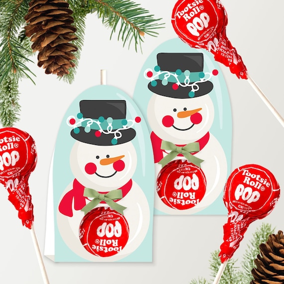 Snowman Sucker Lollipop Holder Instant Download & Print - Frosty ...