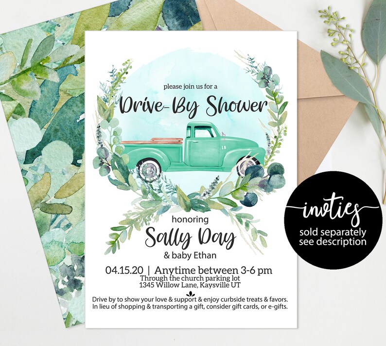 Quarantine Baby Shower Pregnancy Chalkboard Printable / Drive Thru ...