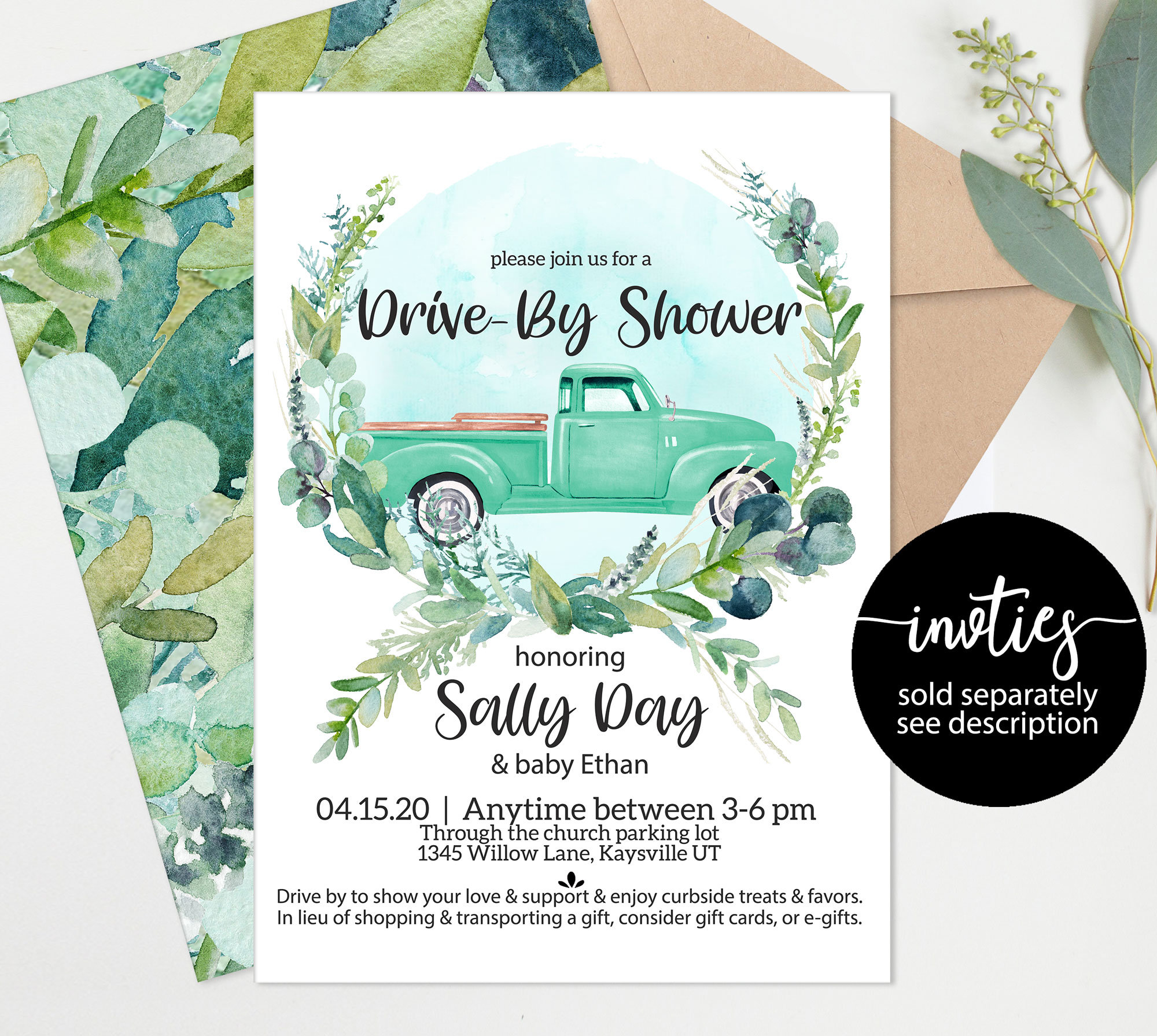 Quarantine Baby Shower Pregnancy Chalkboard Printable / Drive Thru ...