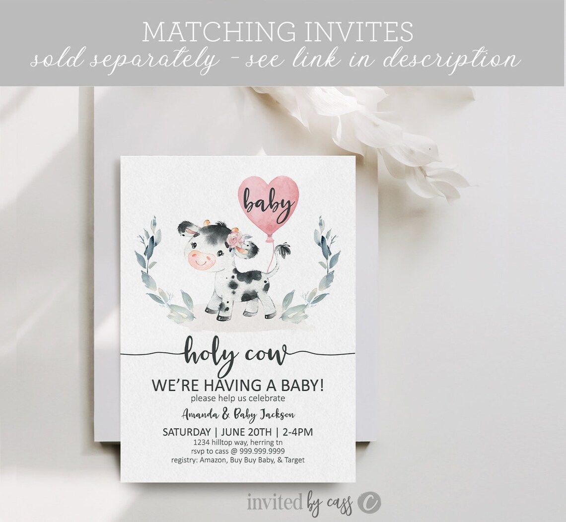 Editable Holy Cow We're Having a Baby Decor Signs Bundle - Etsy