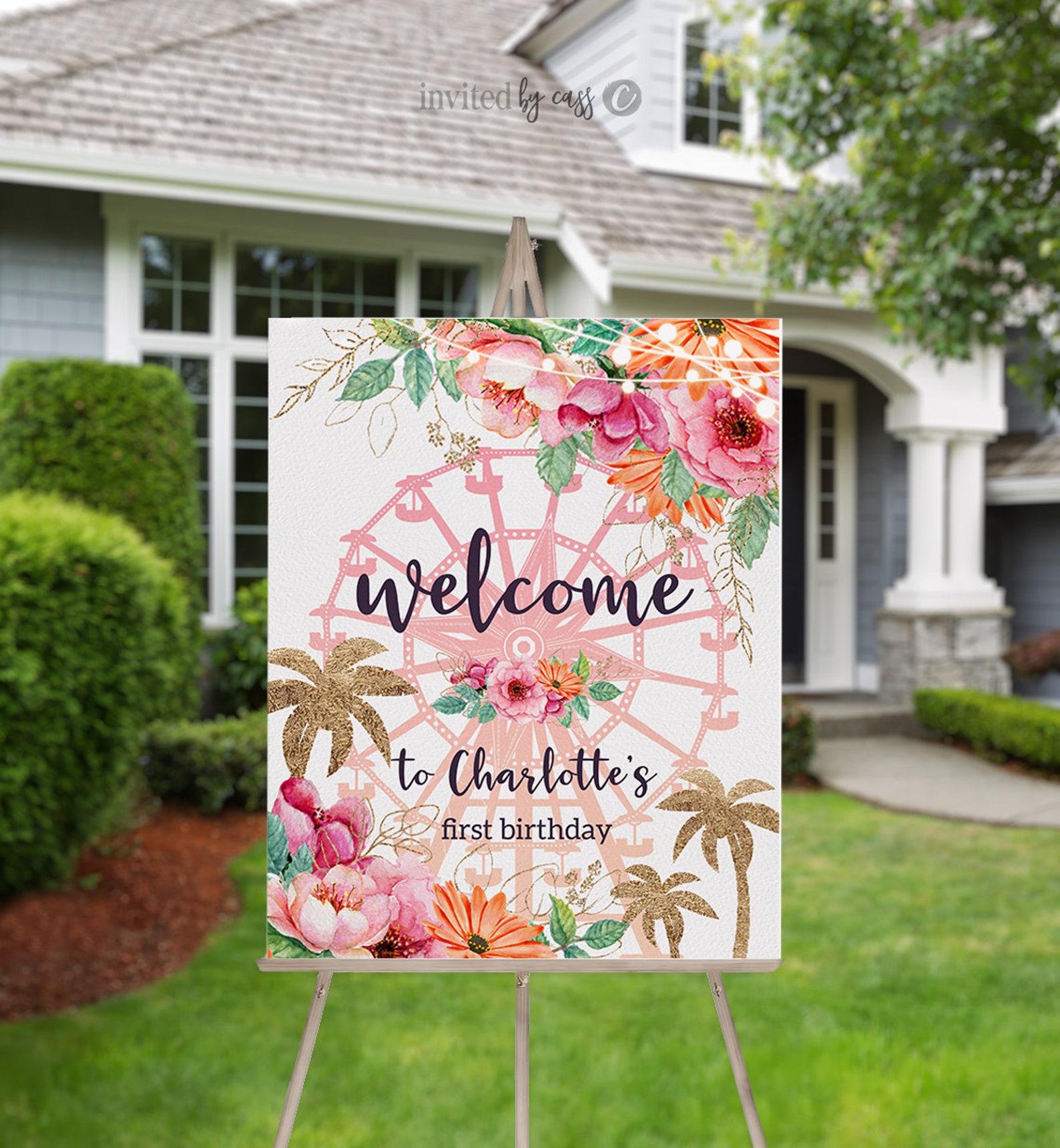 Editable Festival Welcome Sign Floral Music Festival Girls - Etsy