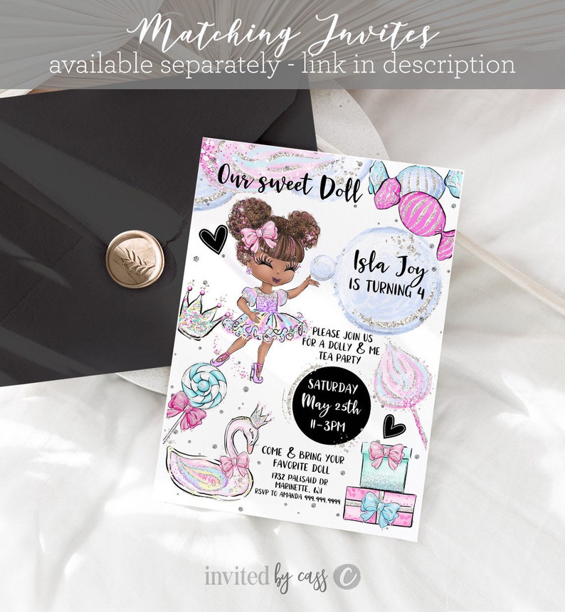 Editable Baby Doll Birthday Favor Tag Dolly & Me Party | Etsy