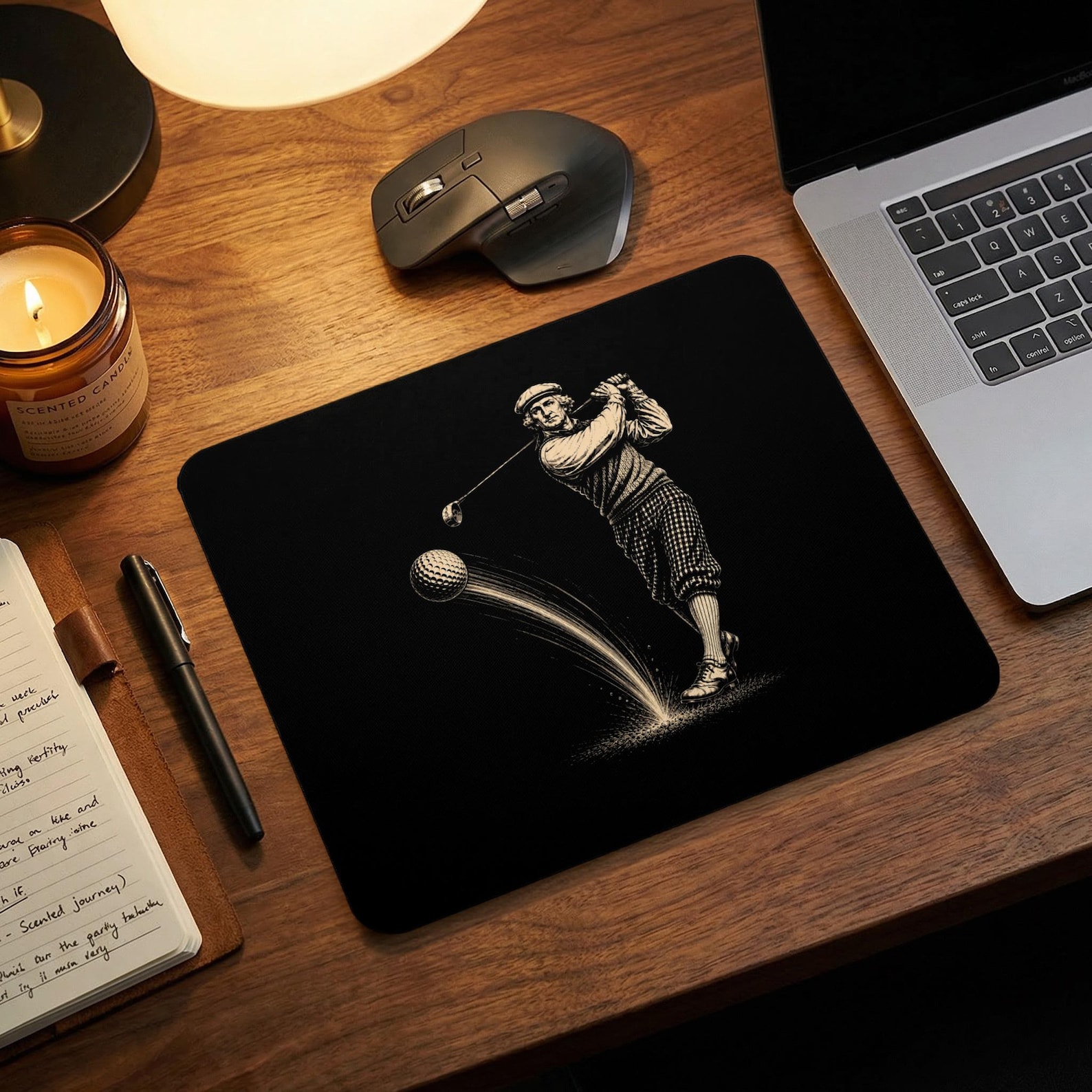 Vintage Golfer Mouse Pad, Engraved Style Gentleman Golfing Computer ...