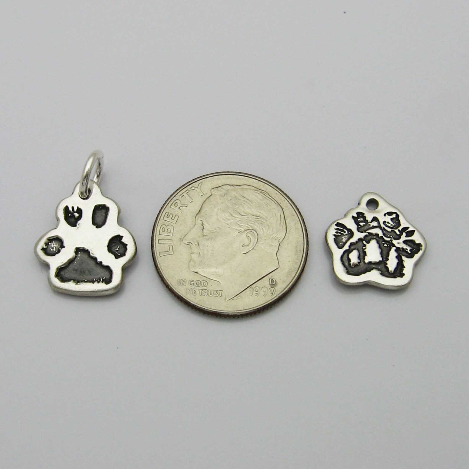 Paw Print Jewelry Sterling Silver Paw Print Charm Pet - Etsy UK