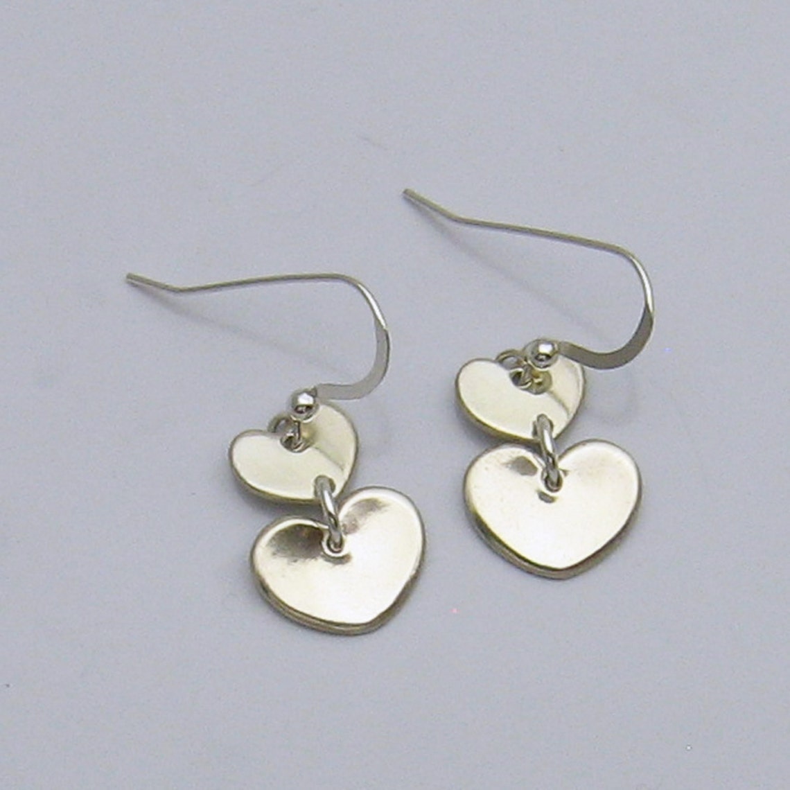 Handmade Silver Heart Earrings Heart Dangle Earrings Heart - Etsy