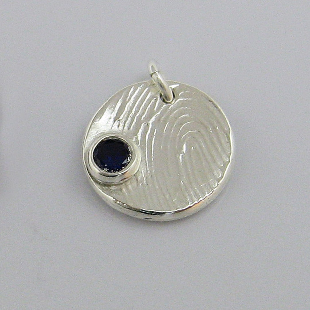 Fingerprint Charm, Fingerprint Jewelry, Fingerprint Pendant, Silver ...