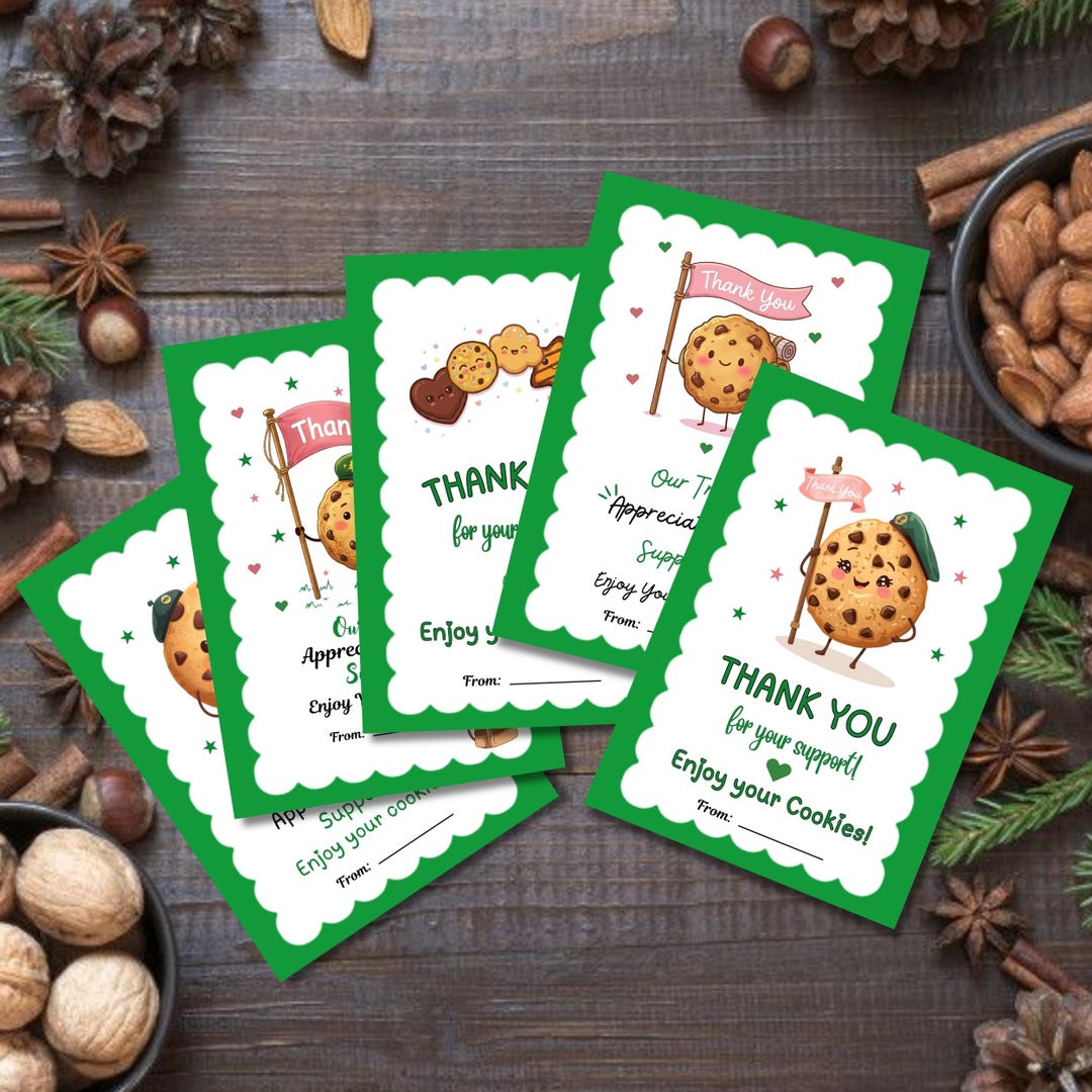 Girl Scout Cookie Thank You Tags Printable, Scout Cookie Favor Tags ...