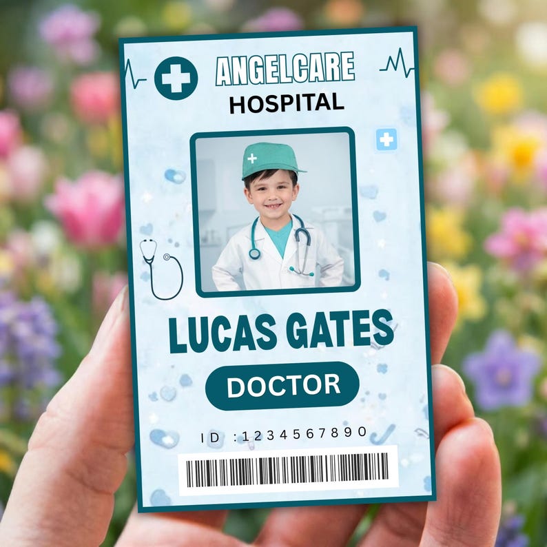 Editable Kids Hospital ID Card Canva Template Bundle, Nurse Doctor ...