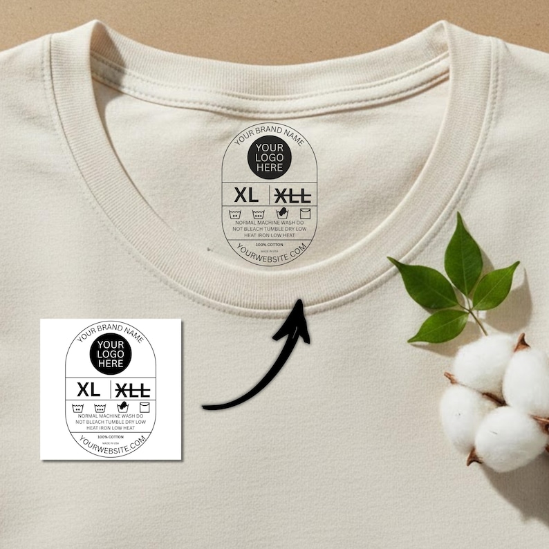 Editable Clothing Label Canva Template Bundle, T Shirt Neck Tag Design ...