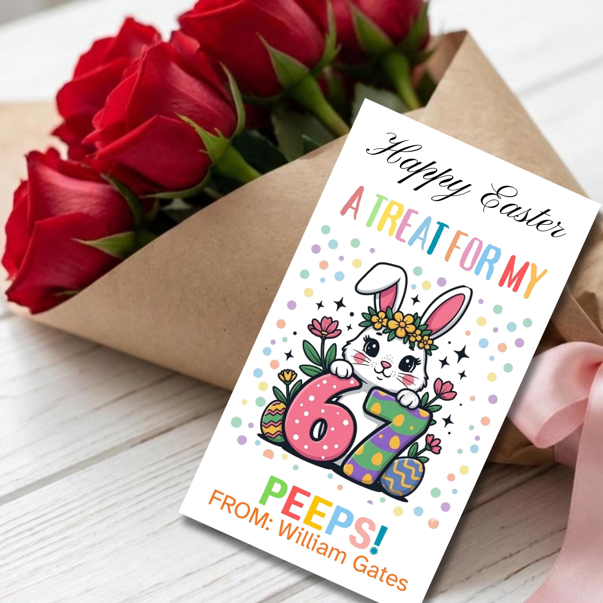 Editable Easter Gift Tags Canva, Pastel Peeps Treat Tags Template, Kids ...