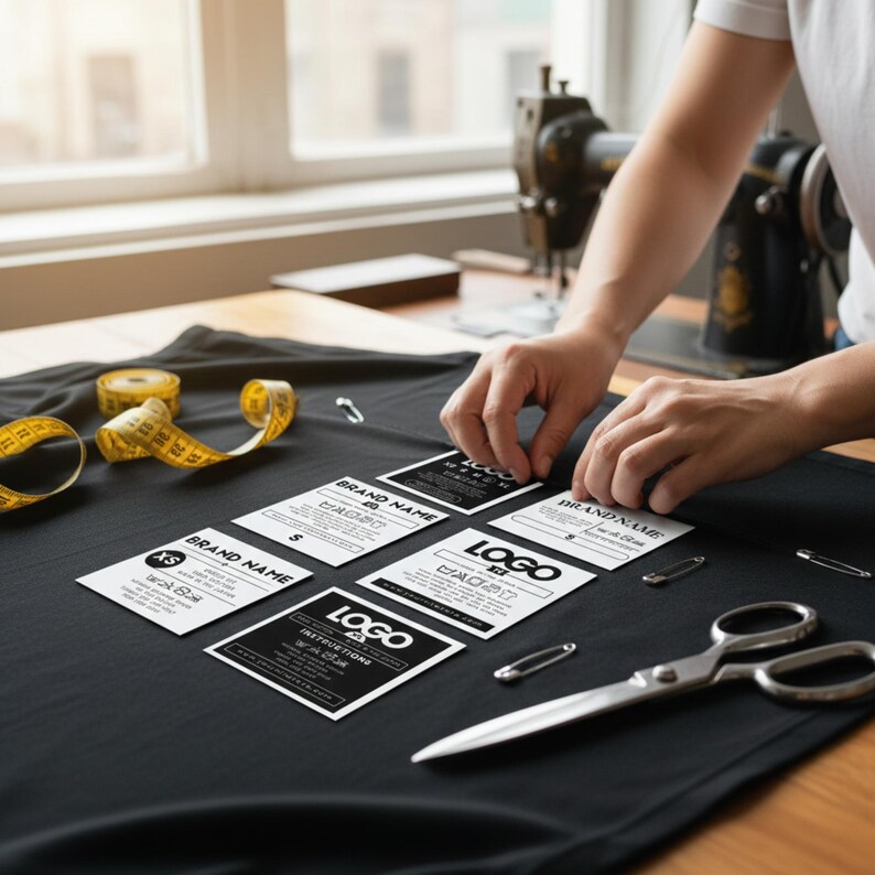 Editable Clothing Tag Bundle, T Shirt Neck Label & Garment Care Tag ...