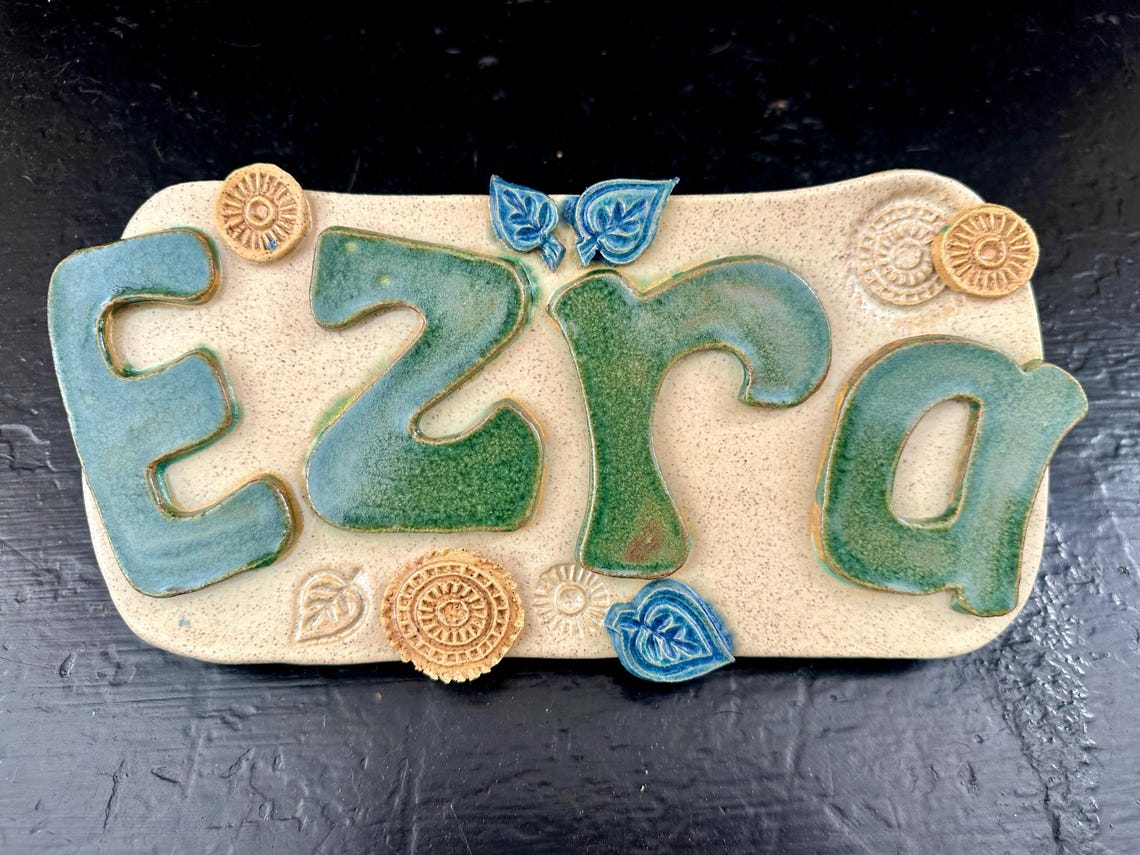 Personalized Hand Crafted Ceramic Name Plate - Etsy