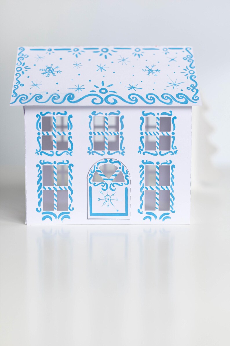 Paper House SVG Template | Kids Christmas Craft - Etsy