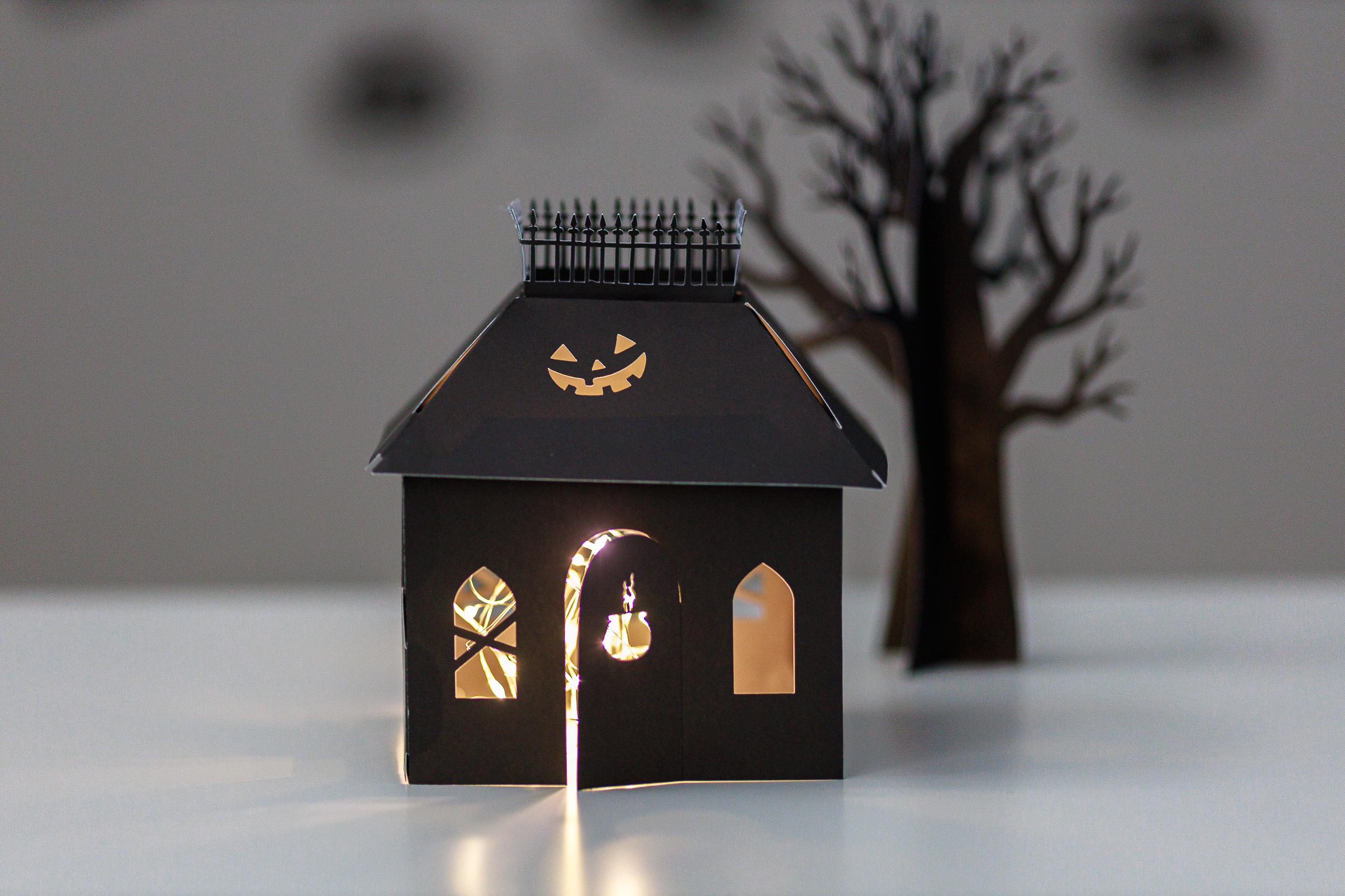 Halloween Village SVG Templates: Haunted House, Church, Tree (digital ...