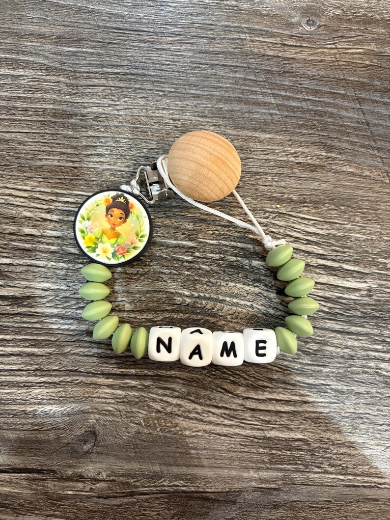 Princess Tiana Personalised Dummy Clip - Etsy