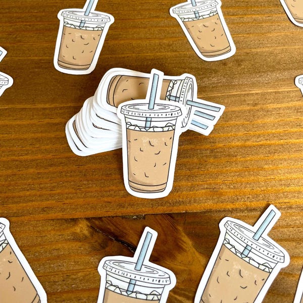 Iced Coffee Sticker - Etsy