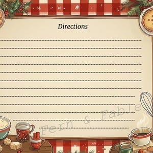 Printable Christmas Recipe Card Template | Cozy Cottagecore Baking ...