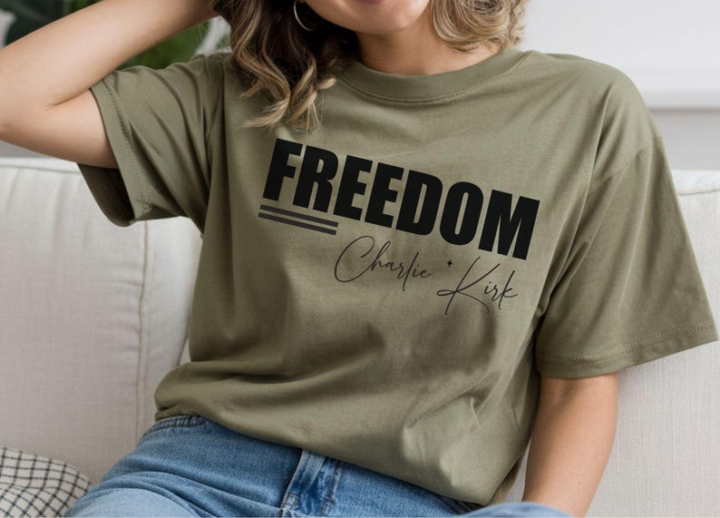 Charlie Kirk Freedom Shirt, Freedom Graphic Tee, Charlie Kirk Signature ...