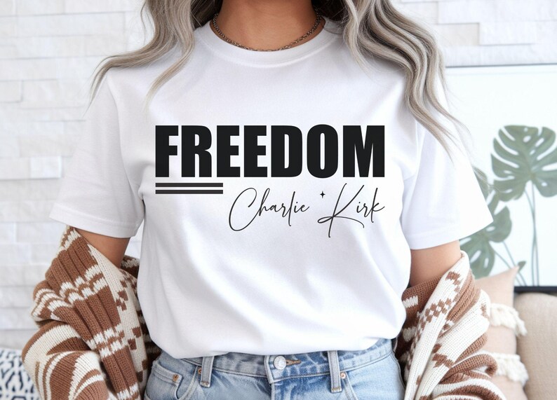 Charlie Kirk Freedom Shirt, Freedom Graphic Tee, Charlie Kirk Signature ...