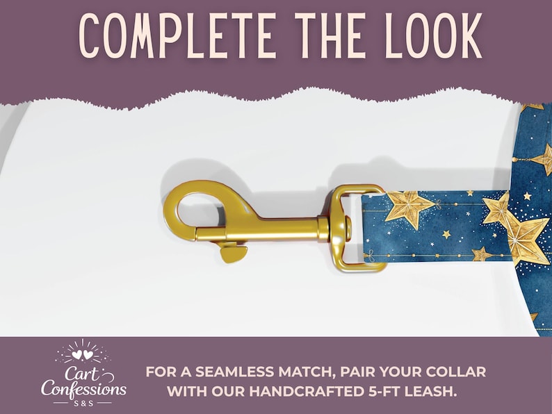 Custom Star Dog Collar, Personalized Name Metal Buckle, Celestial Print ...