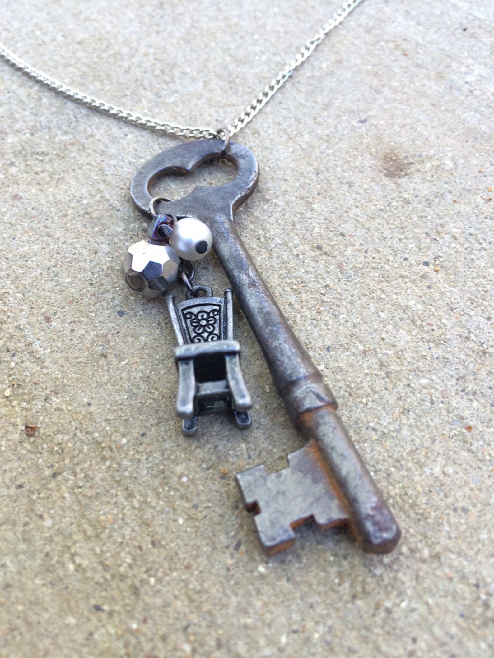 Vintage Skeleton Key Necklace | Repurposed Necklace | Pendant Necklace ...