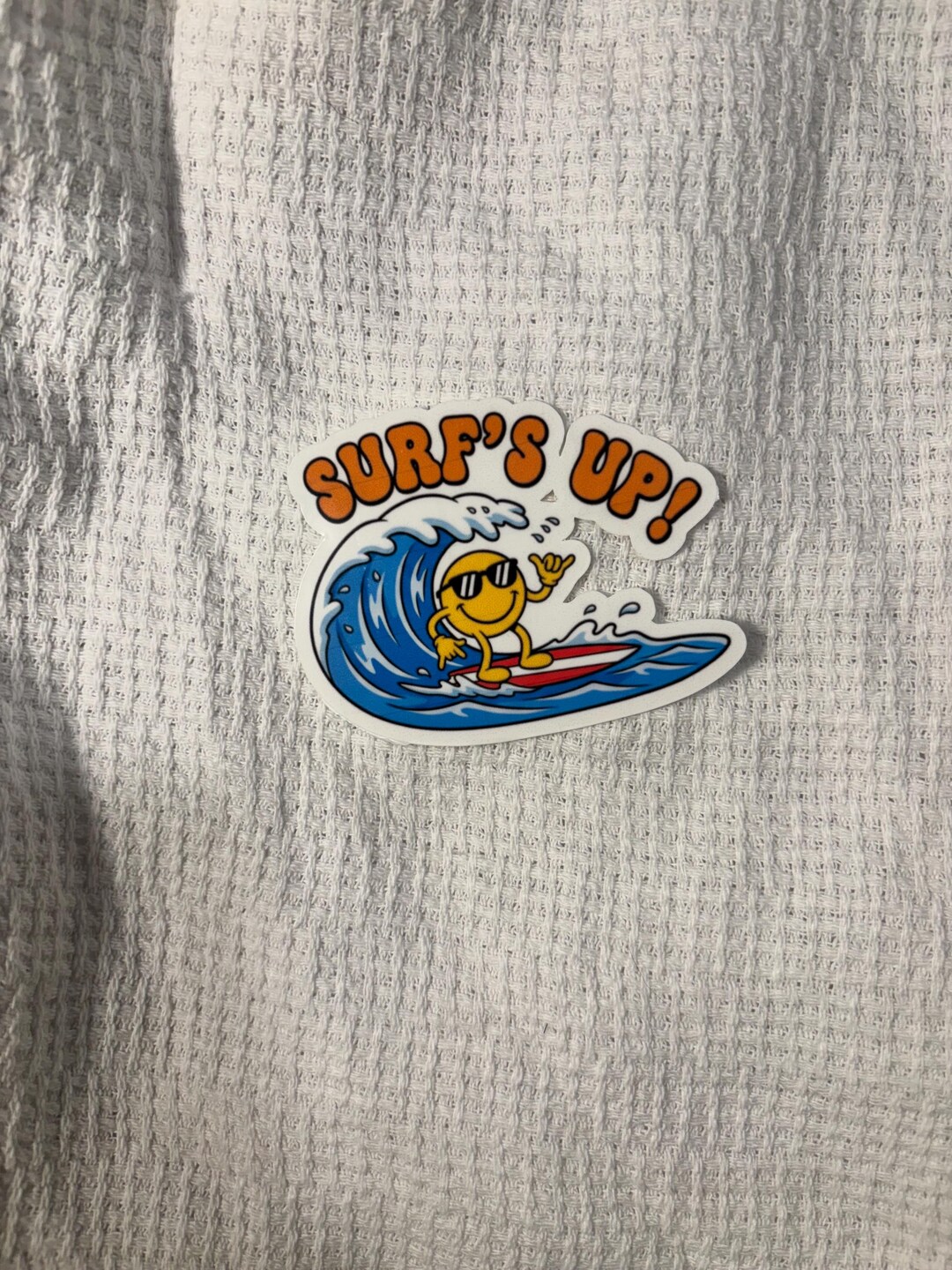 Retro Smiley Face Surf's up Vinyl Sticker, Waterproof Decal - Etsy