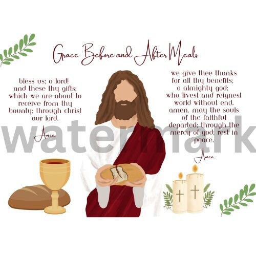 Grace Before and After Meals Digital Download/ Catholic Printable Pdf ...