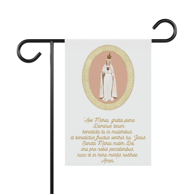 Catholic Home Banner/ Our Lady of Fatima/ Ave Maria Prayer/ Garden ...