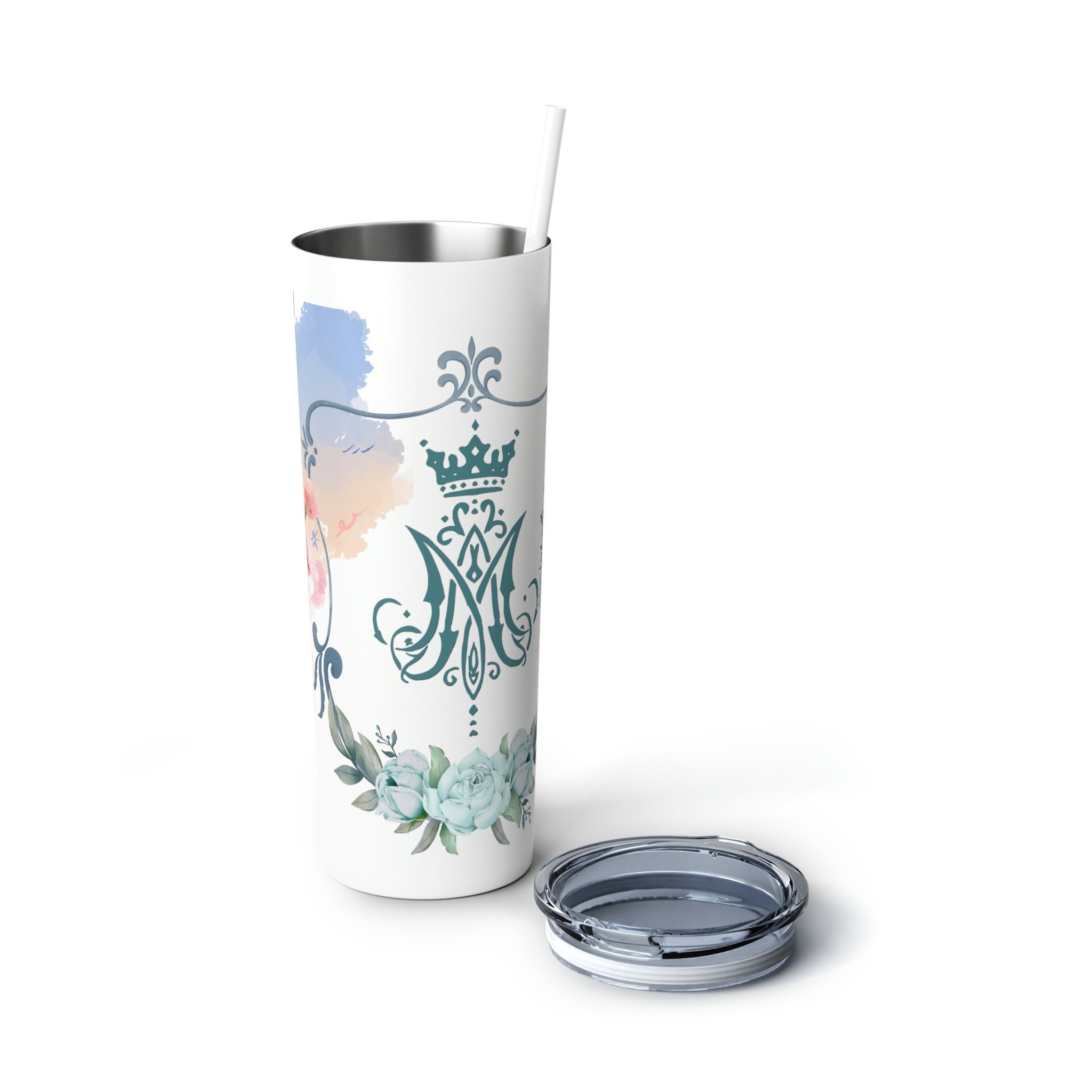 Auspice Maria/ Marian Monogram/ Catholic Skinny Steel Tumbler With ...