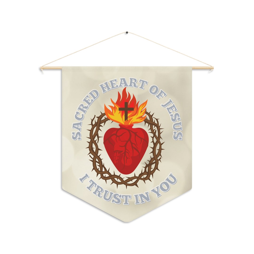 Sacred Heart of Jesus Banner, House Decoration, Devotion to Sacred ...