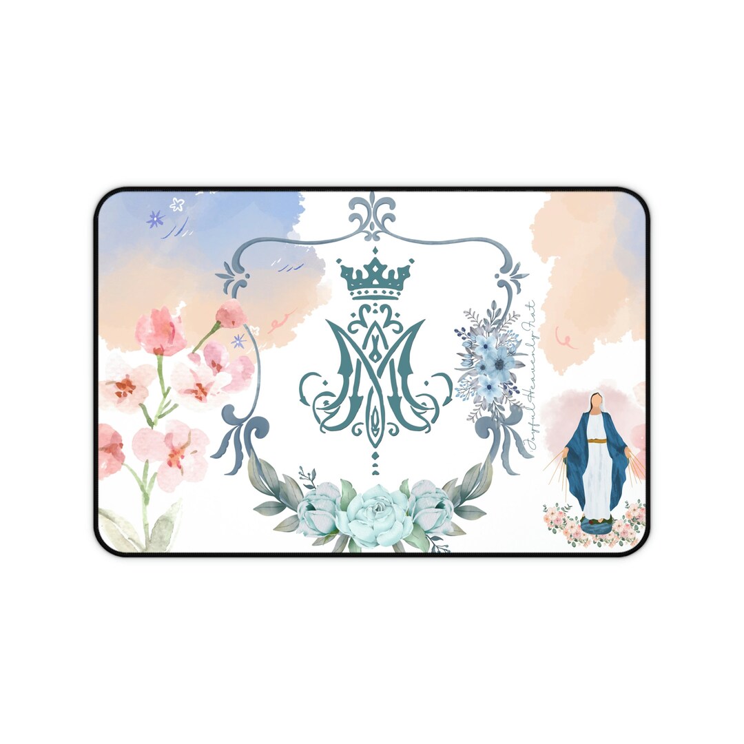 Marian Catholic Desk Mat/ Religious Office Decor - Etsy